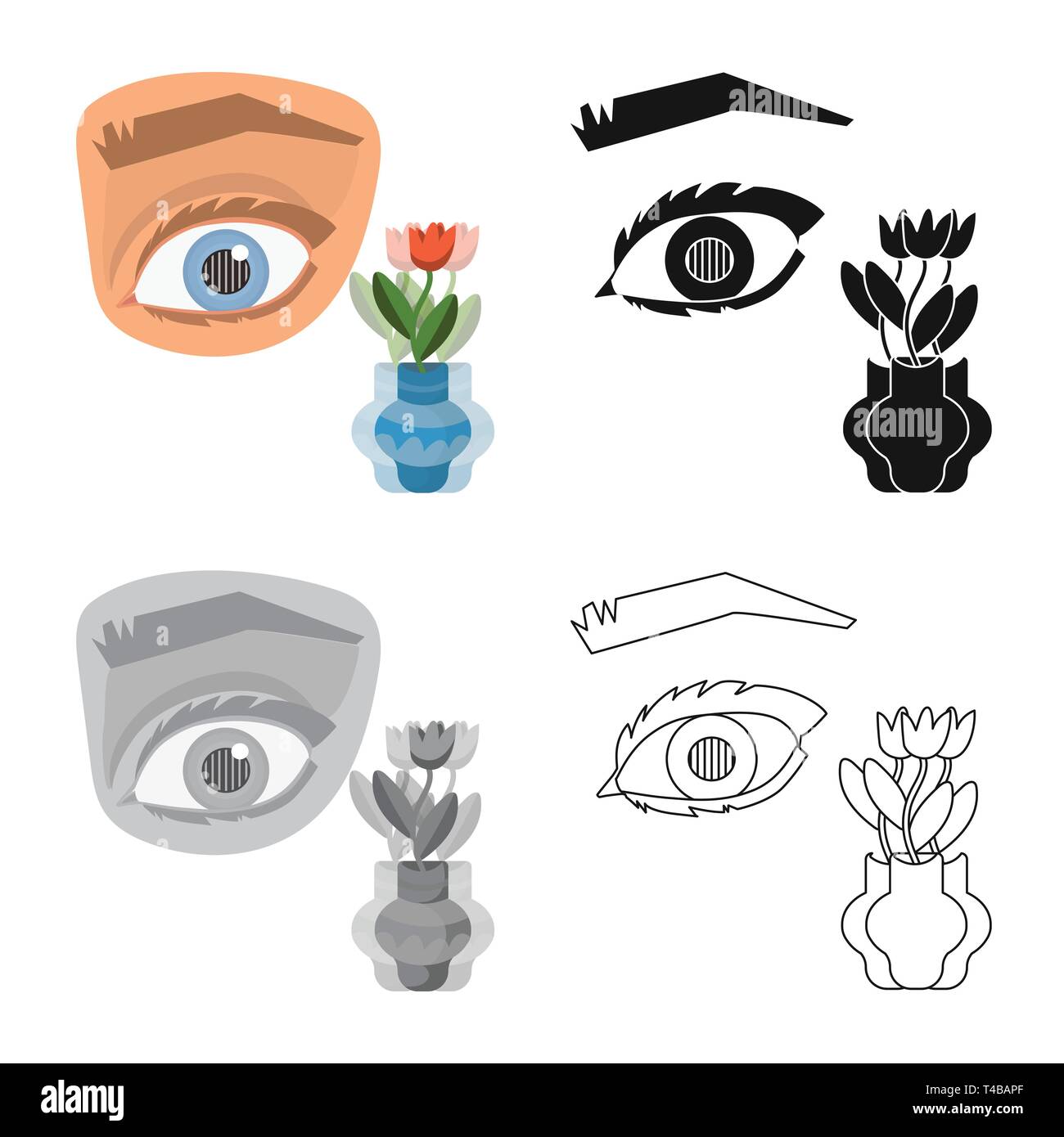 Vector illustration of eye and poor icon. Set of eye and blindness ...