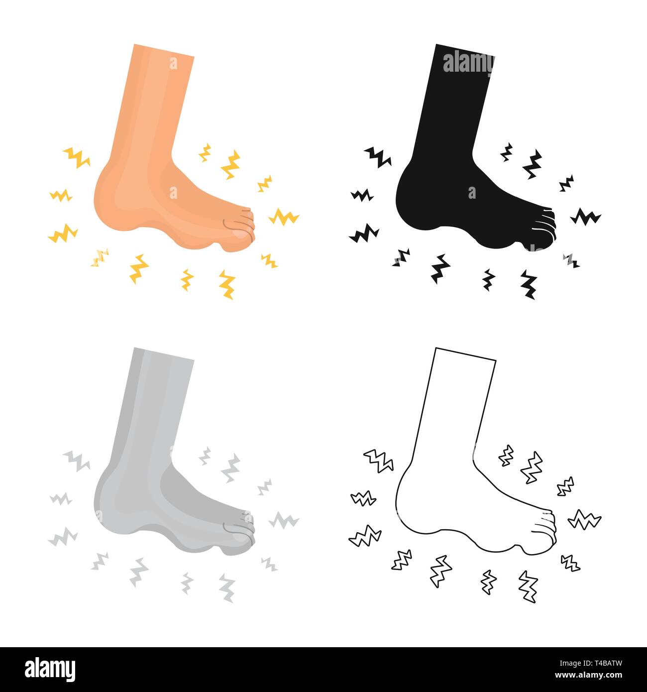 Vector design of foot and flatfoot symbol. Collection of foot and ...