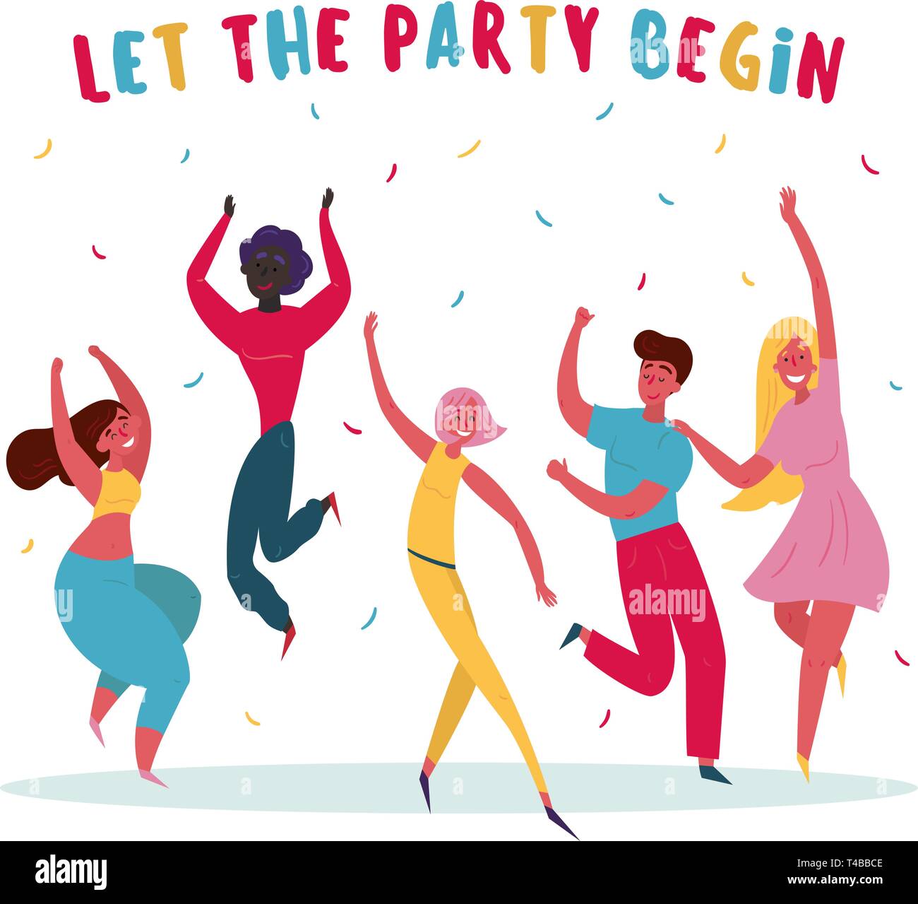 Let the party begin Group of people are having fun Stock Vector Image ...