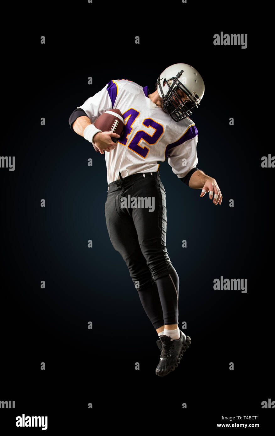american football player in action. High jump of American football ...
