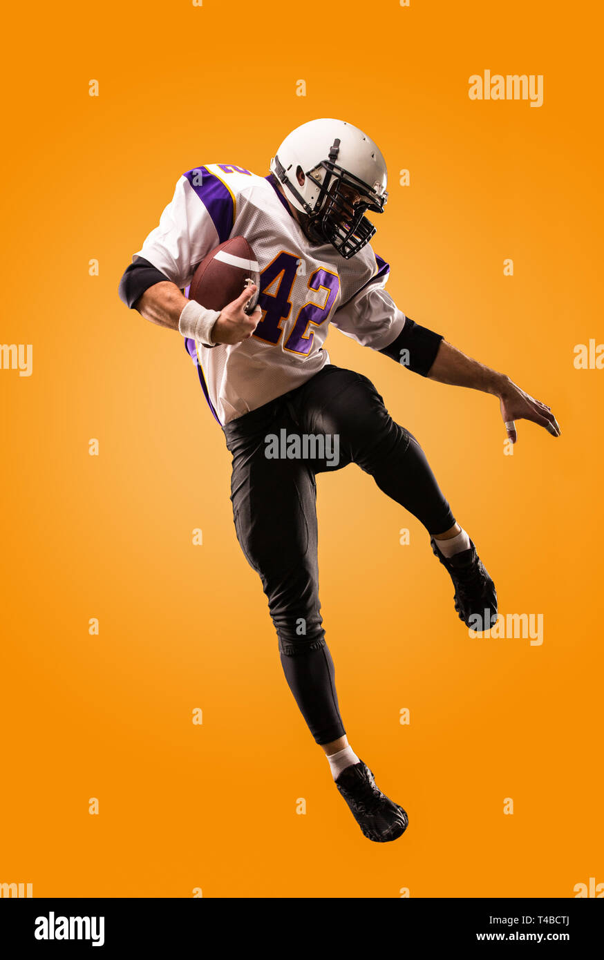 american football player in action. High jump of American football ...