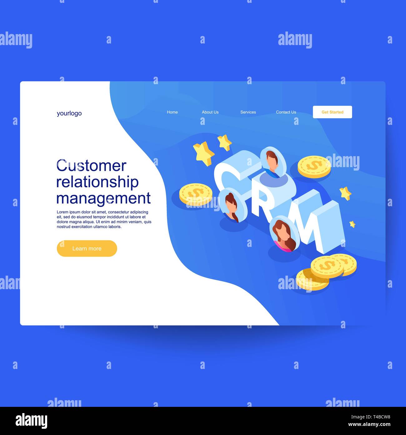 Customer relationship management concept. Outbound marketing vector ...