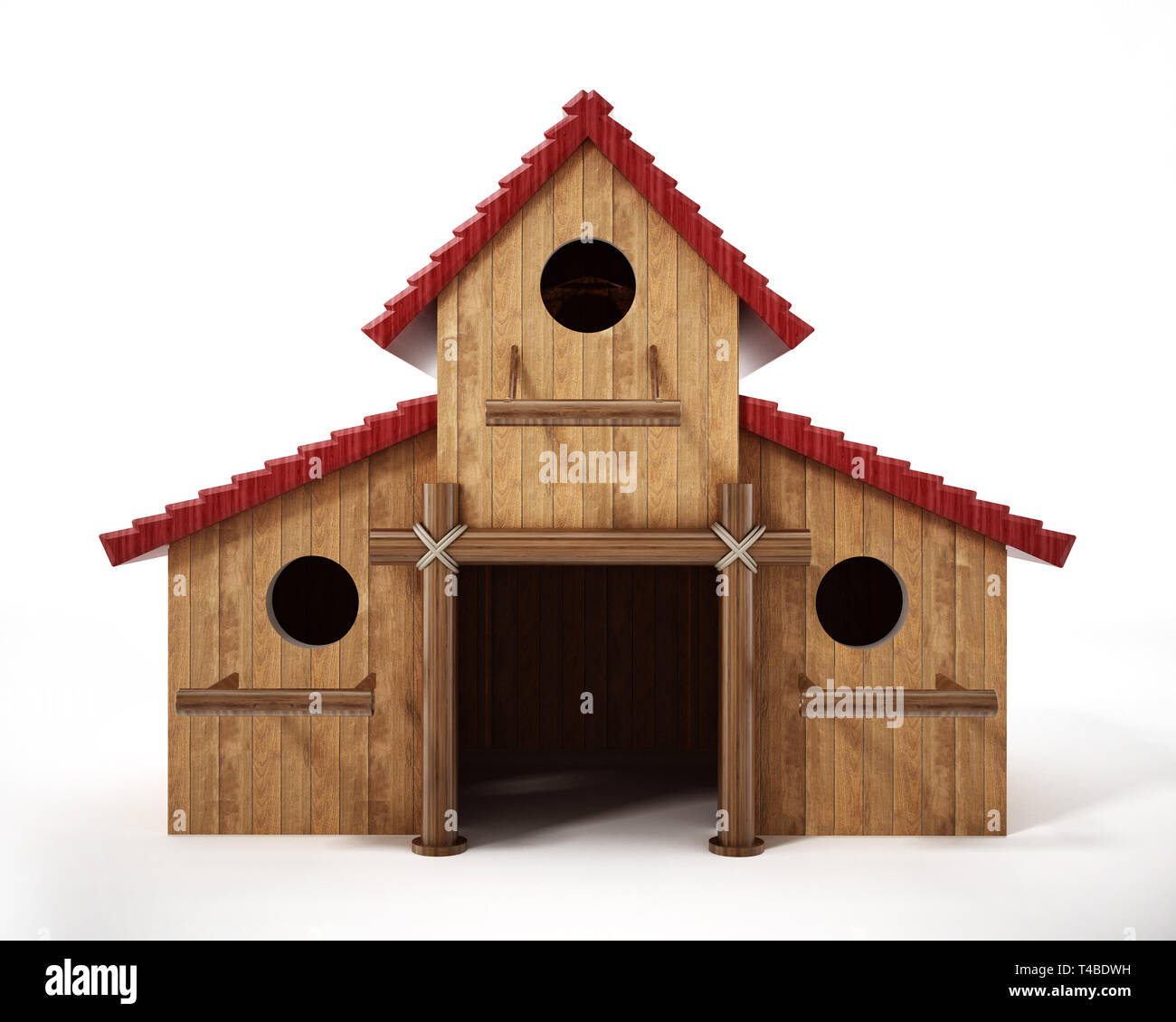 Three bird houses assembled together forming one big birdhouse. 3D ...