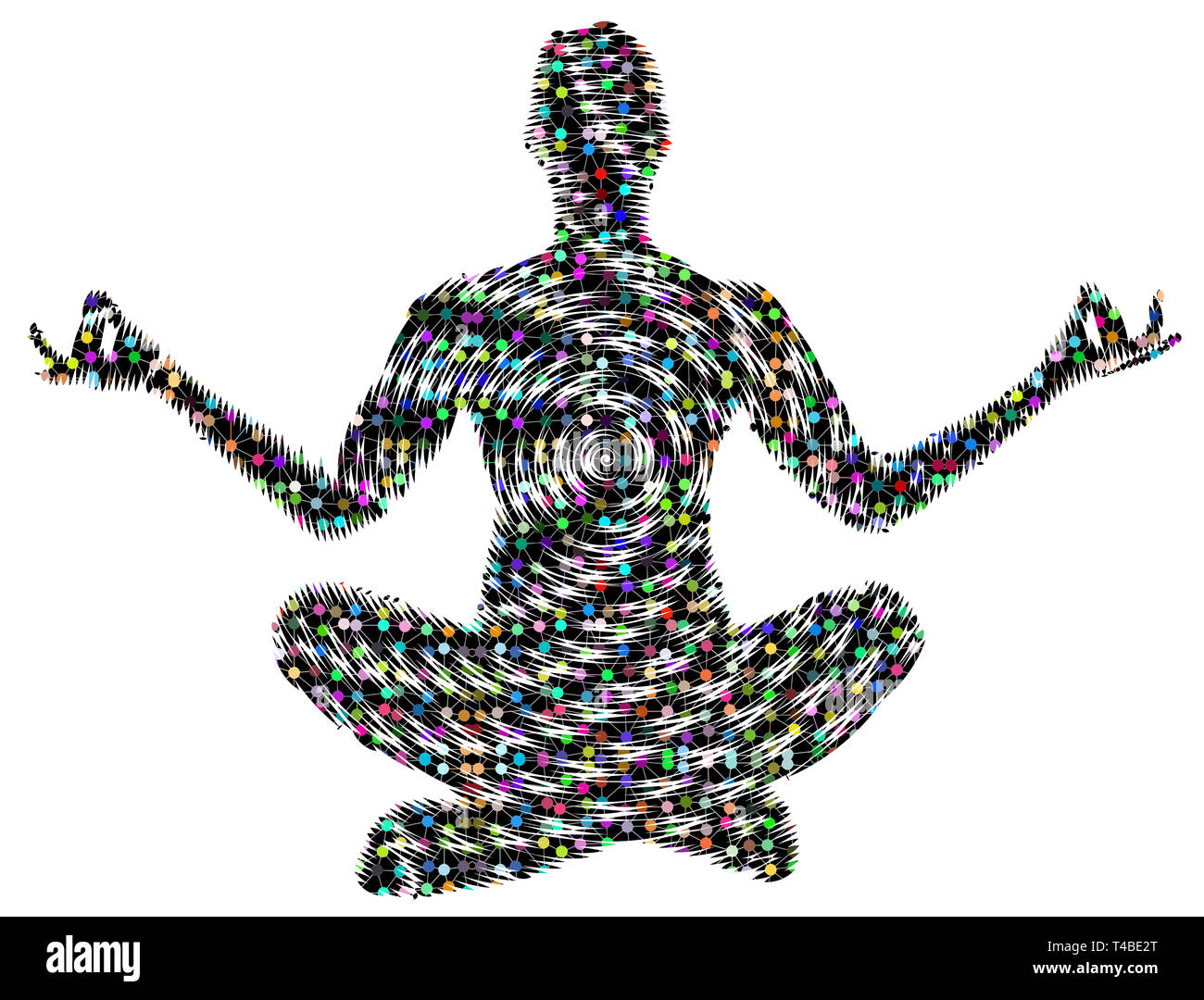 yoga relax light balls energy meditation illustration Stock Photo - Alamy