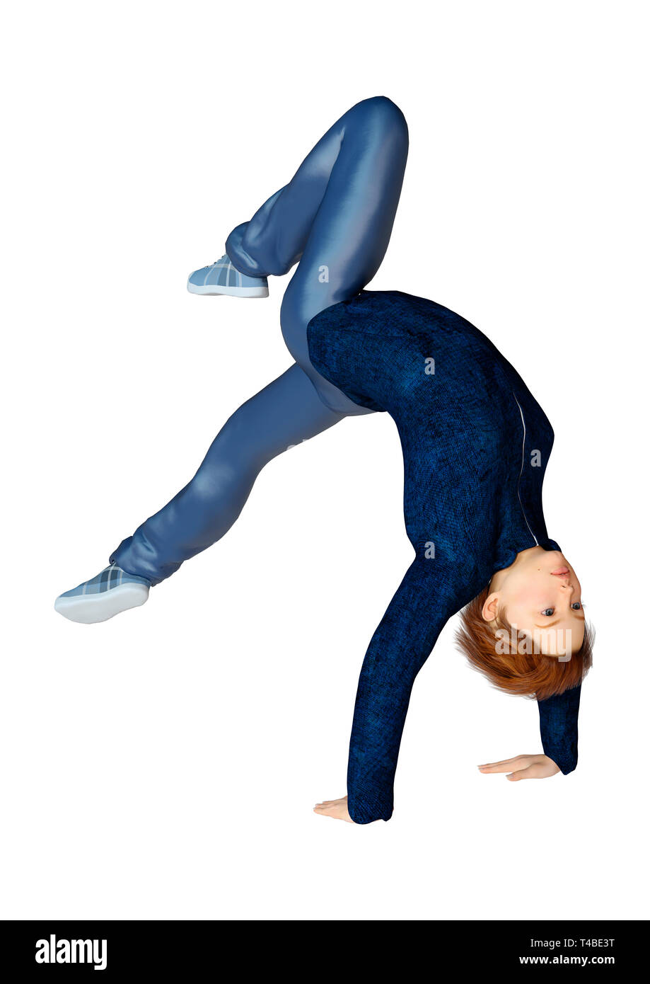 3D rendering of a teenager girl dancing isolated on white background ...