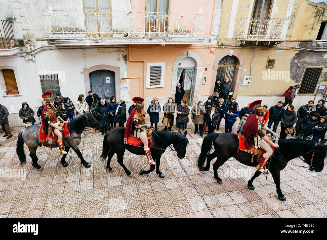 BARILE, ITALY - APRIL 18, 2014 - The representation of Easter's Via ...