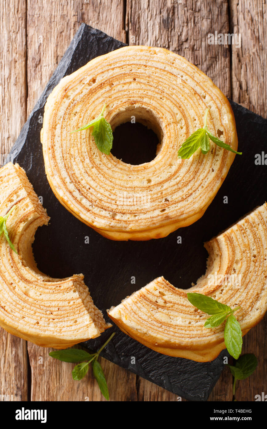 German for tree cake, Baumkuchen is sometimes also known as pyramid ...