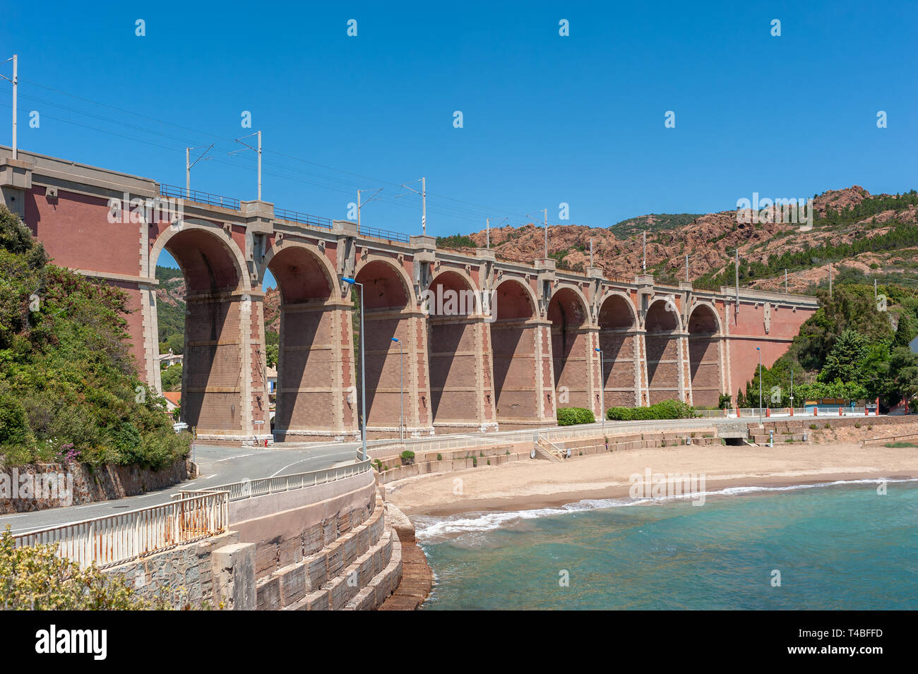 Railway viaduct, Antheor, Var, Provence-Alpes-Cote d`Azur, France ...