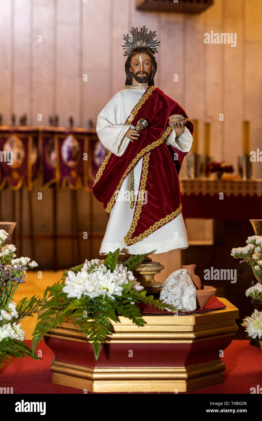 Miniature models of Christ in various stages of of the Passion story ...