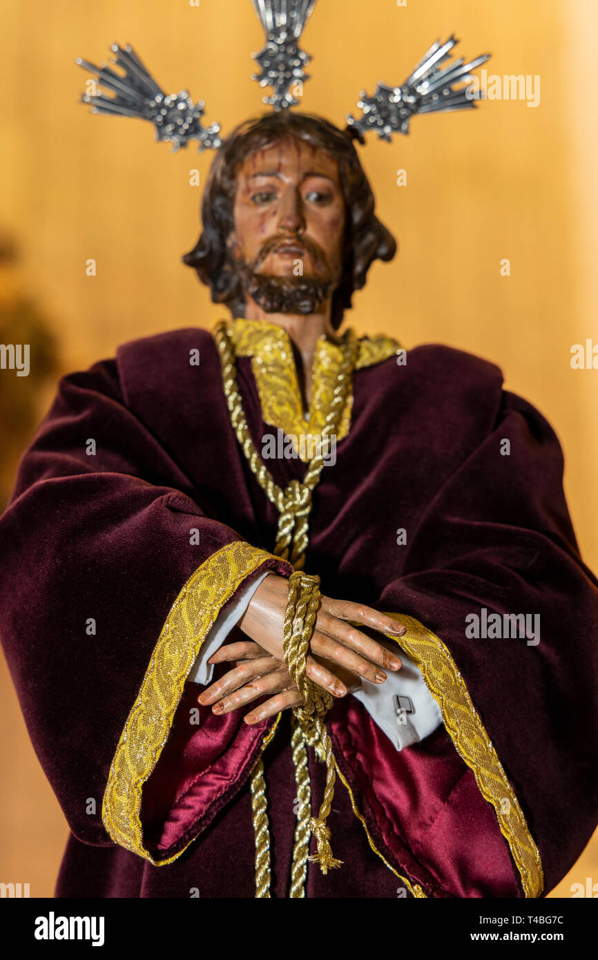 Miniature models of Christ in various stages of of the Passion story ...