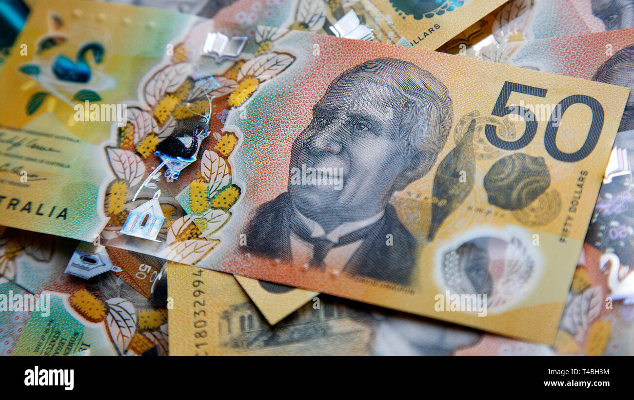 Australian fifty dollar banknote. The new 2019 issue bill is designed ...