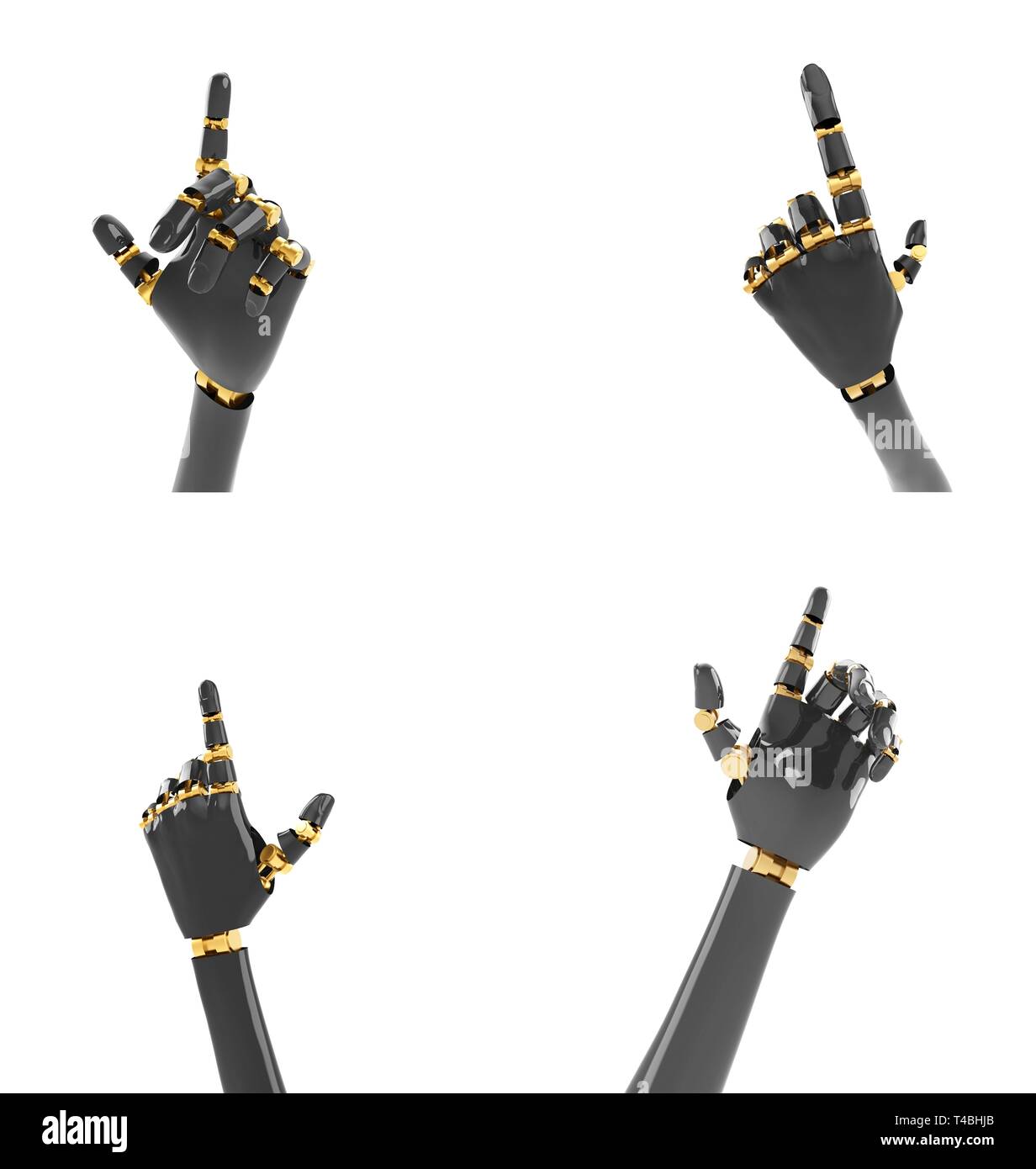 3D rendering concept of a robotic mechanical arm. thumbs up symbol ...