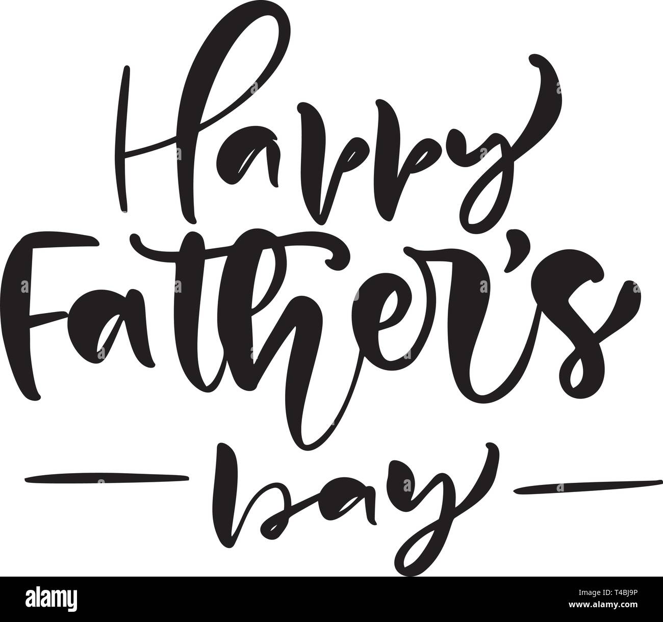 Happy Father s Day lettering black vector calligraphy text. Modern ...