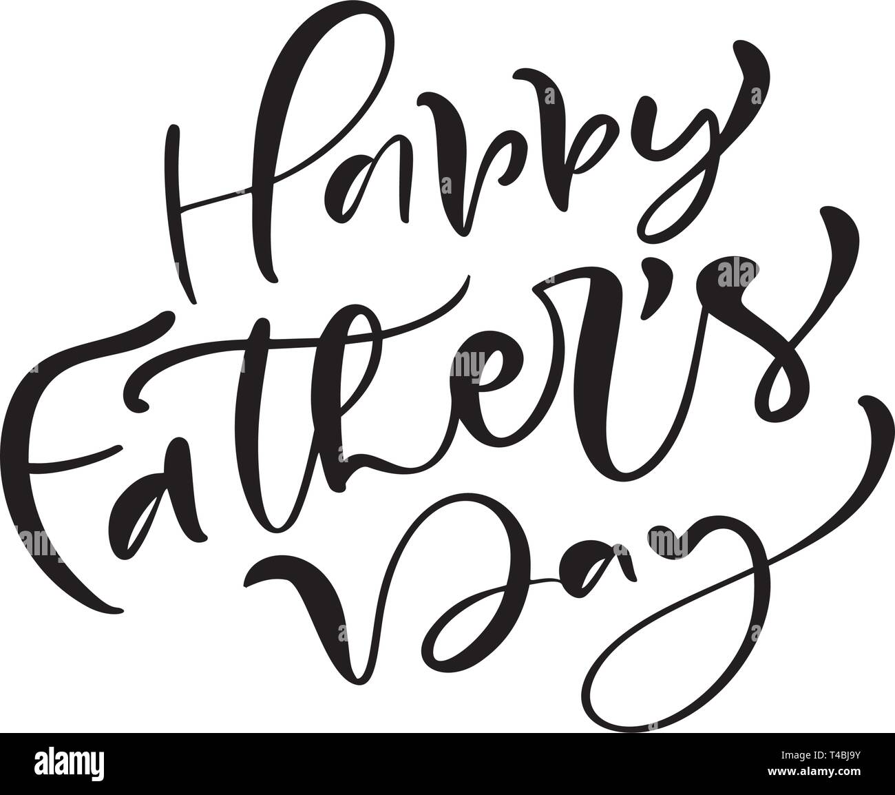 Happy Father s Day lettering black vector calligraphy text. Modern ...