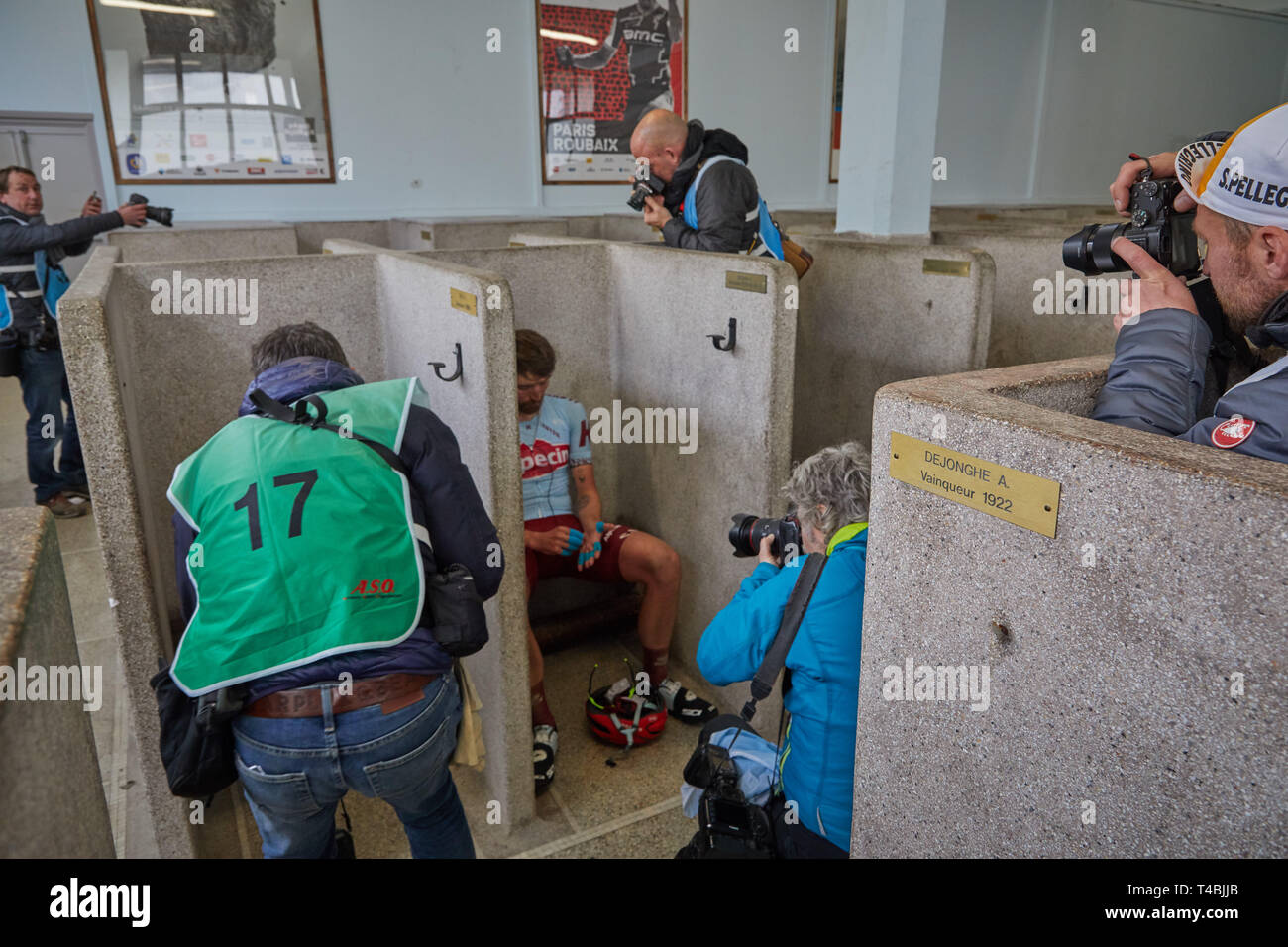 Paris Roubaix showers after the race 2019 Stock Photo - Alamy