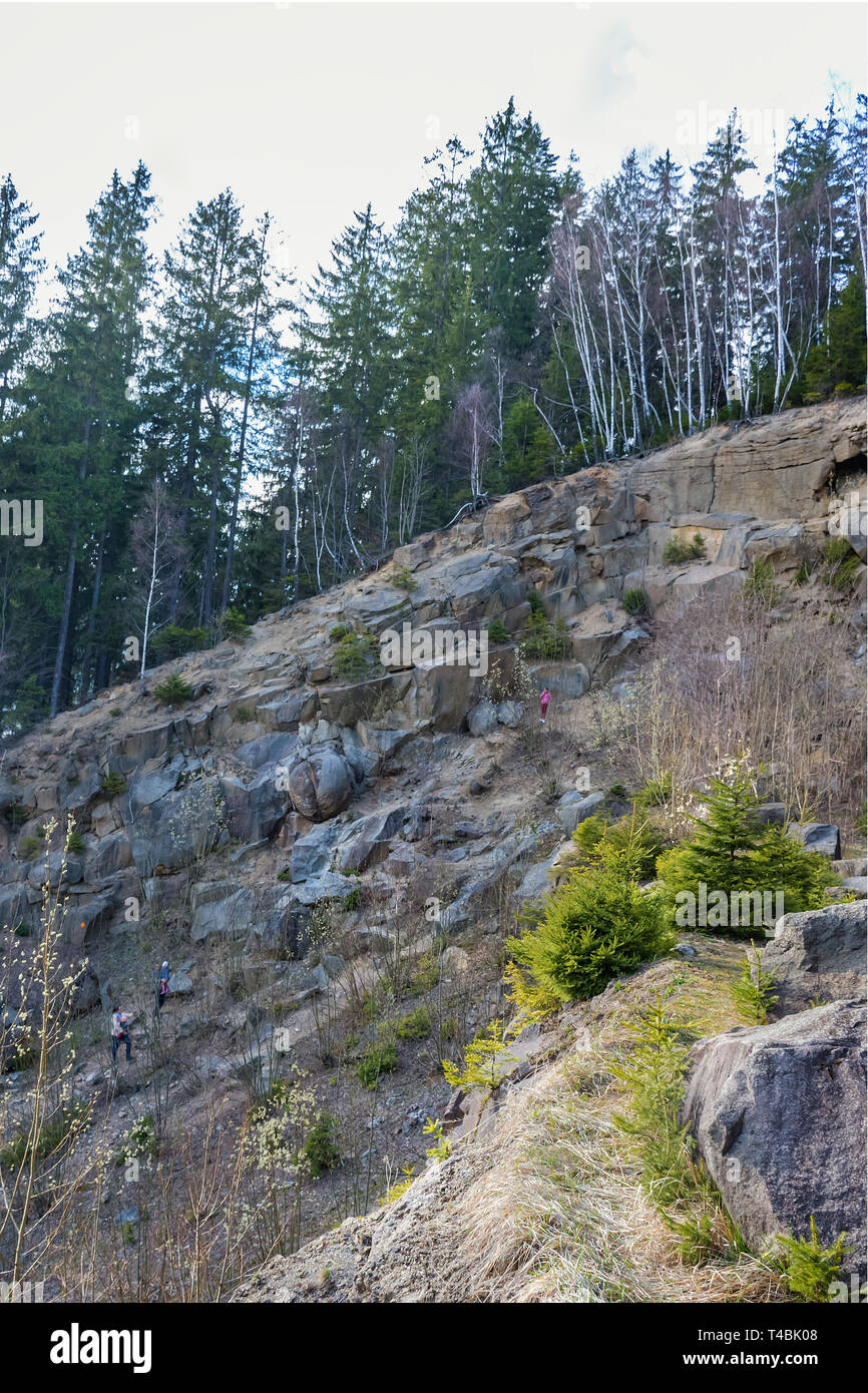 Natural spherical boulders in Megonky - Cadca (SLOVAKIA Stock Photo - Alamy