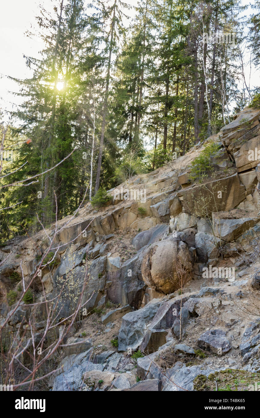 Natural spherical boulders in Megonky - Cadca (SLOVAKIA Stock Photo - Alamy
