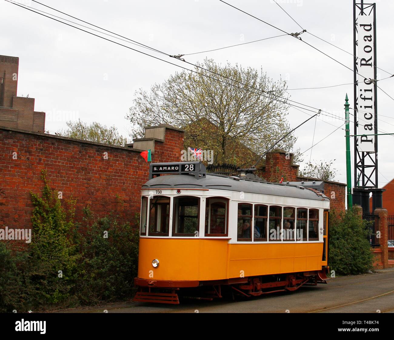 Liverpool,Uk 12th April 2019 A Vintage tram takes to the streets of ...