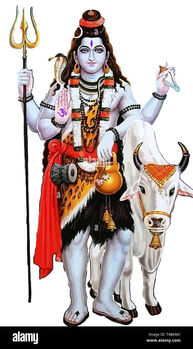 maha shivaratri lord god hinduism ox animal spiritual illustration ...