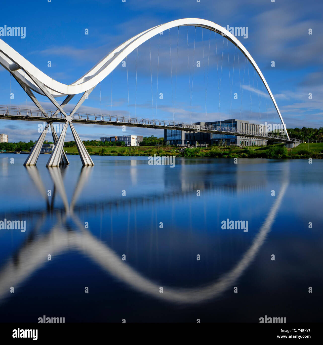 England, County Durham, Stockton-on-Tees. The Infinity Bridge, a public ...