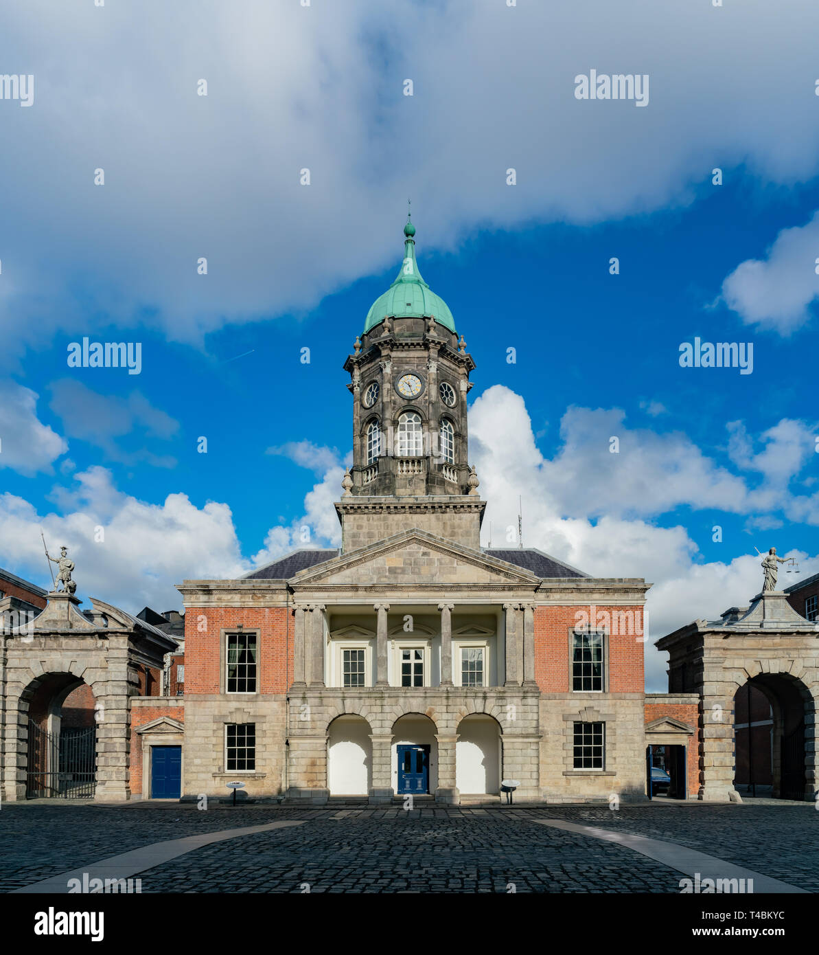 Exterior view of the historical Dublin Castle at Dame Street, Dublin ...