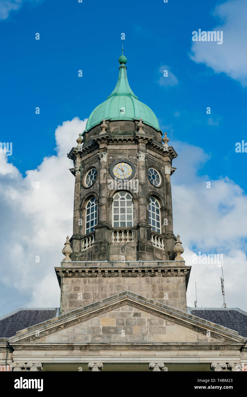 Exterior view of the historical Dublin Castle at Dame Street, Dublin ...