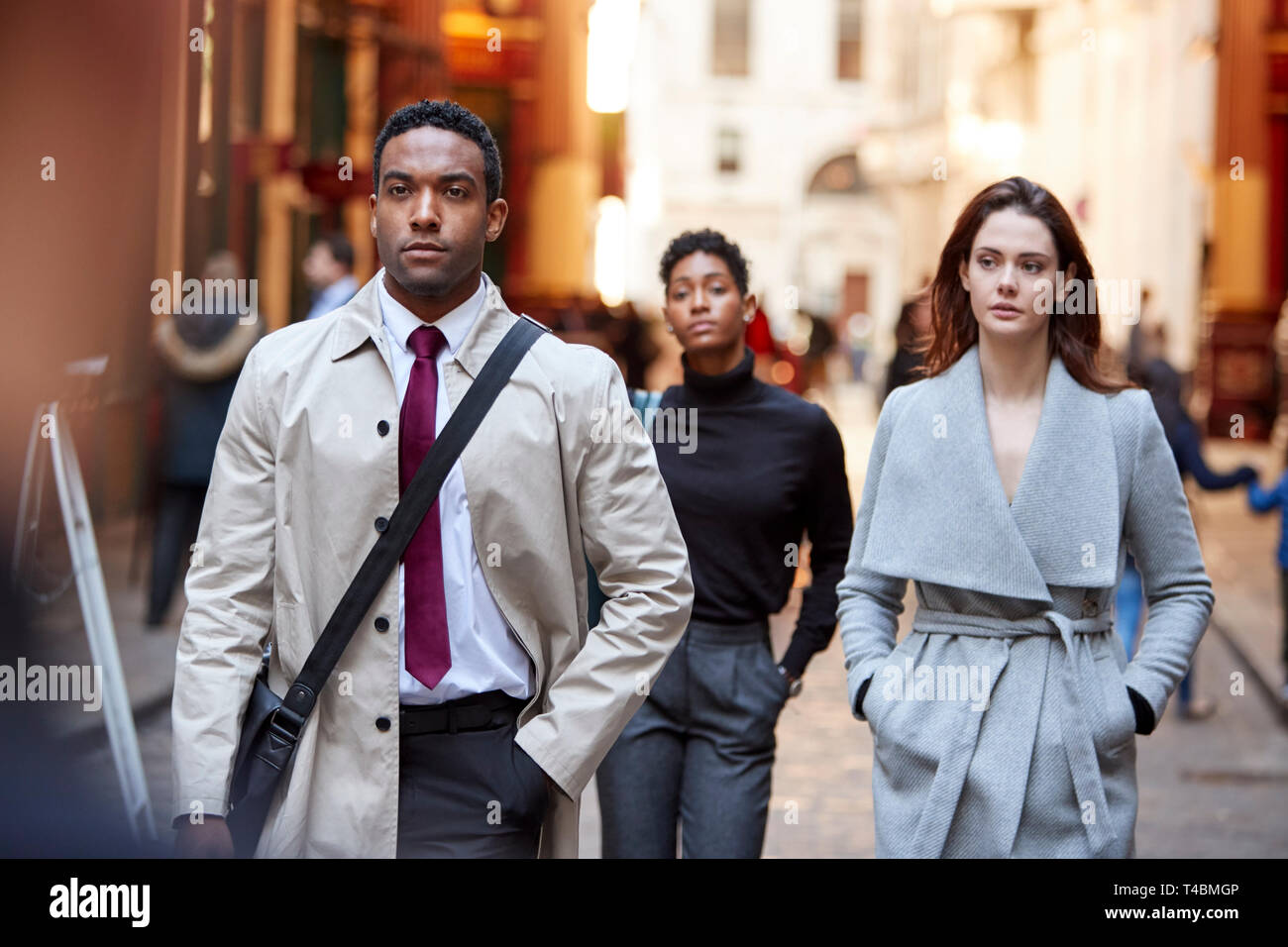 People Walking Front View