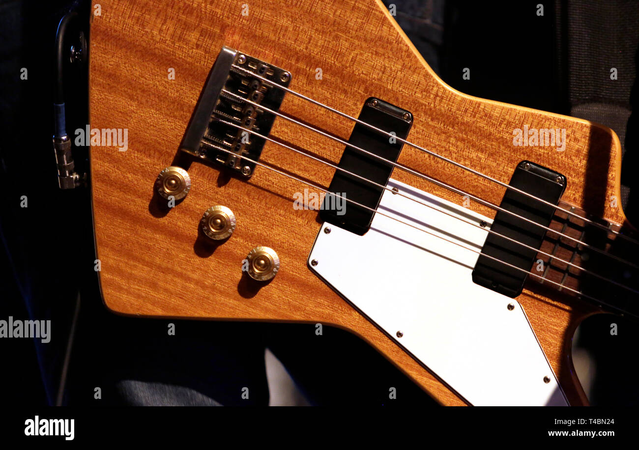 Dipster, bass guitar detail, of Eddie and the Hot Rods performs on ...