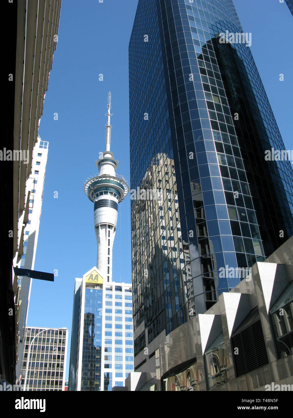 AUCKLAND New Zealand radio and television tower among modern ...