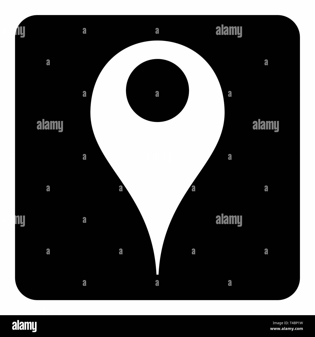 Illustration of Location Pin icon on dark background Stock Vector Image ...