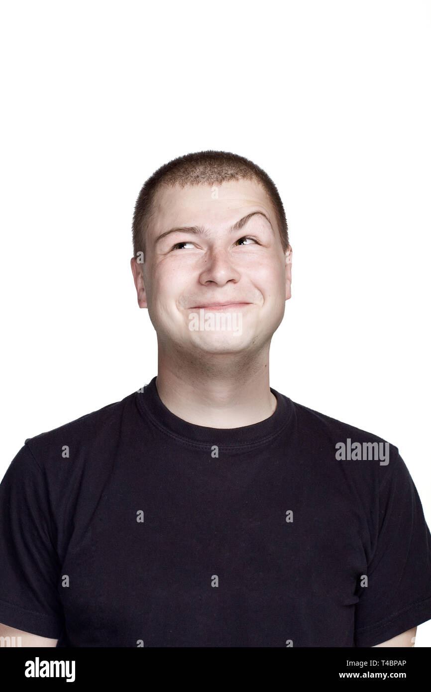 Portrait of young man. Facial expression. humor face Stock Photo - Alamy