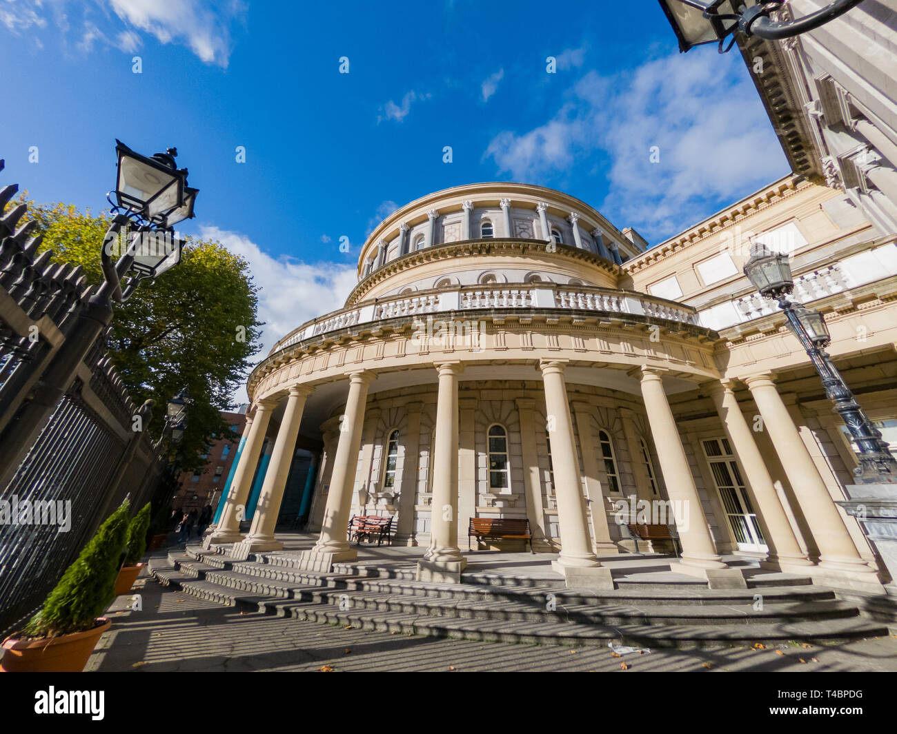 Exterior view of the famous National Library of Ireland at Dublin ...
