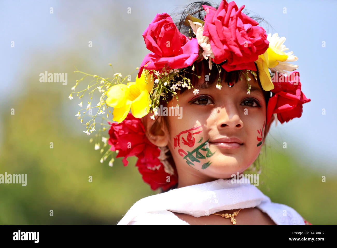 Dhaka, Bangladesh - April 14, 2019: Bangladeshi people attend Mangal ...