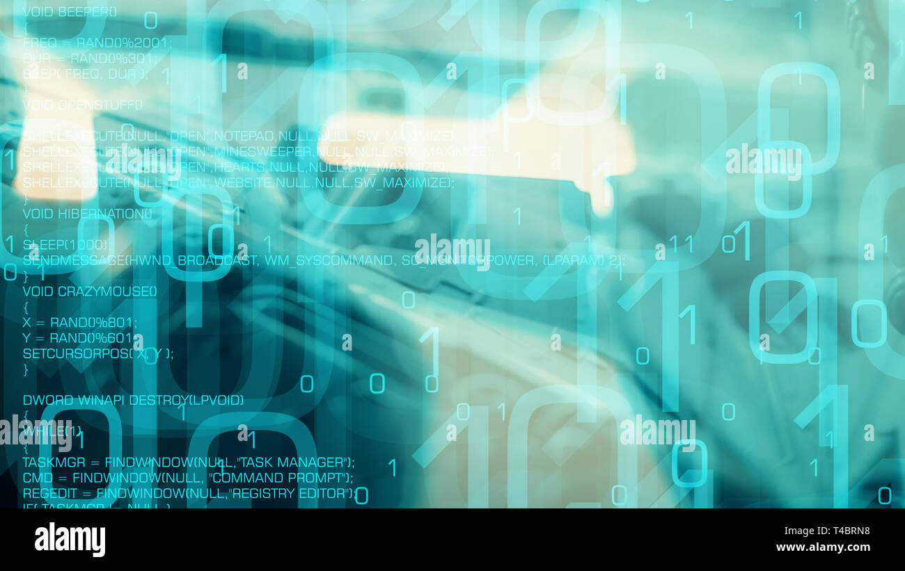 Big data abstract concept, binary code and virus code Stock Photo - Alamy