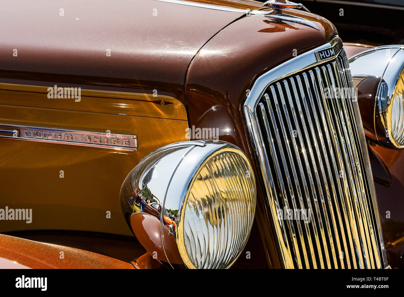 The front of a 1950's Humber Super Snipe on display at a car show Stock ...