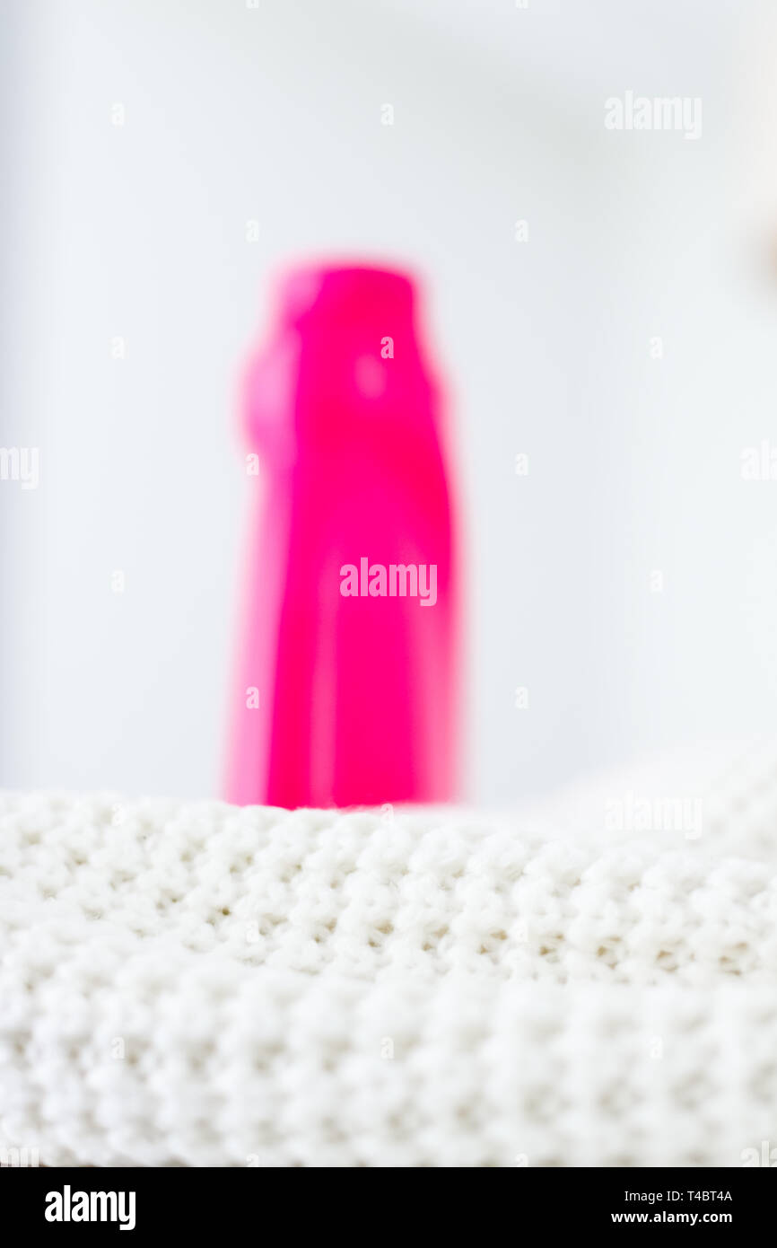 Housekeeping, fabric textures and handmade knitwear concept - Warm ...