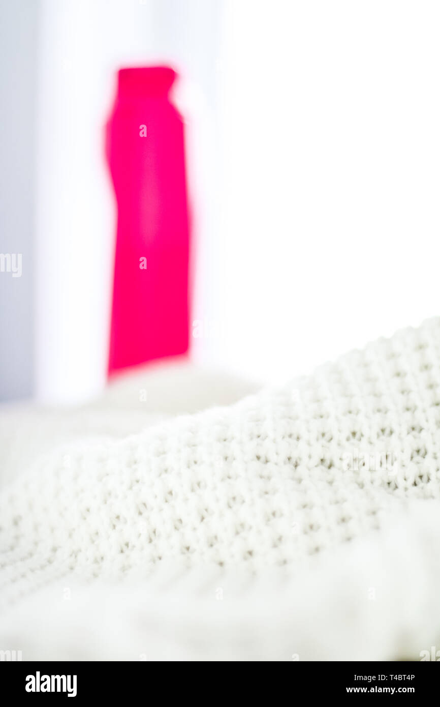 Housekeeping, fabric textures and handmade knitwear concept - Warm ...