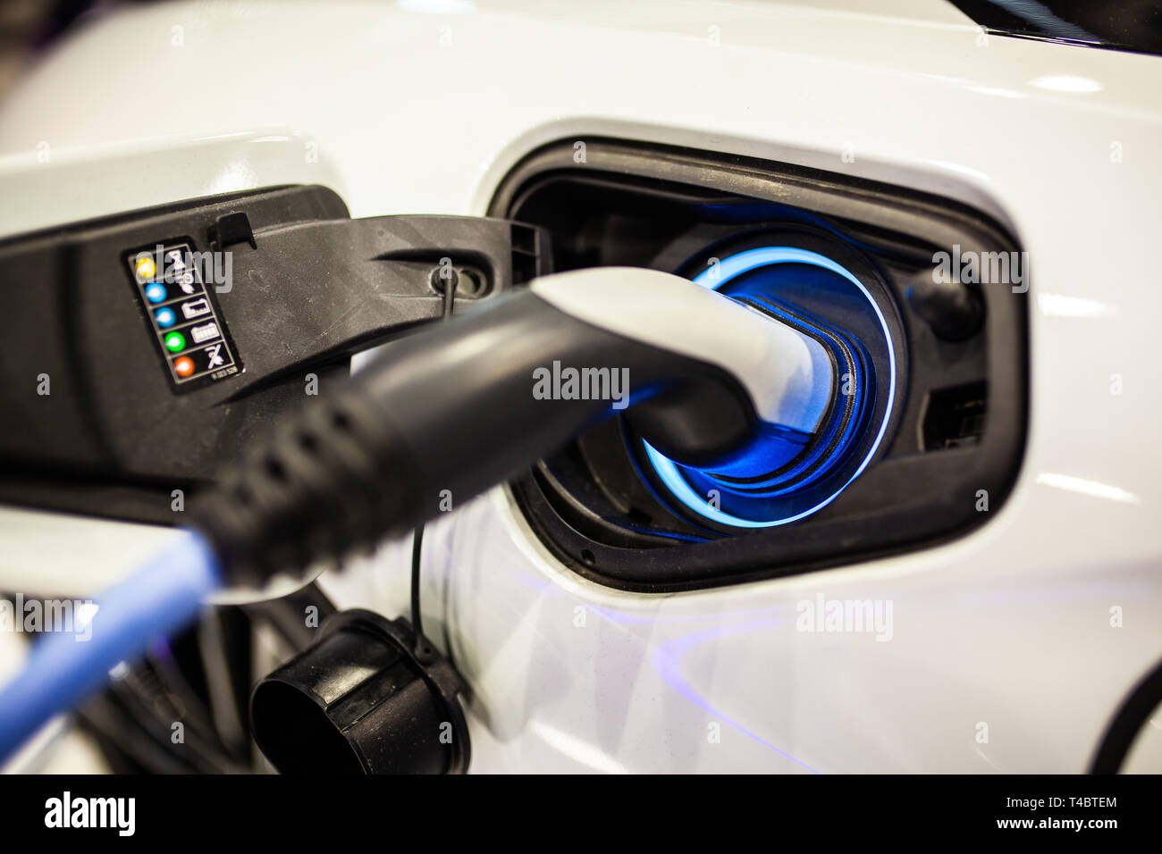 Electric car charging socket and plug Stock Photo - Alamy