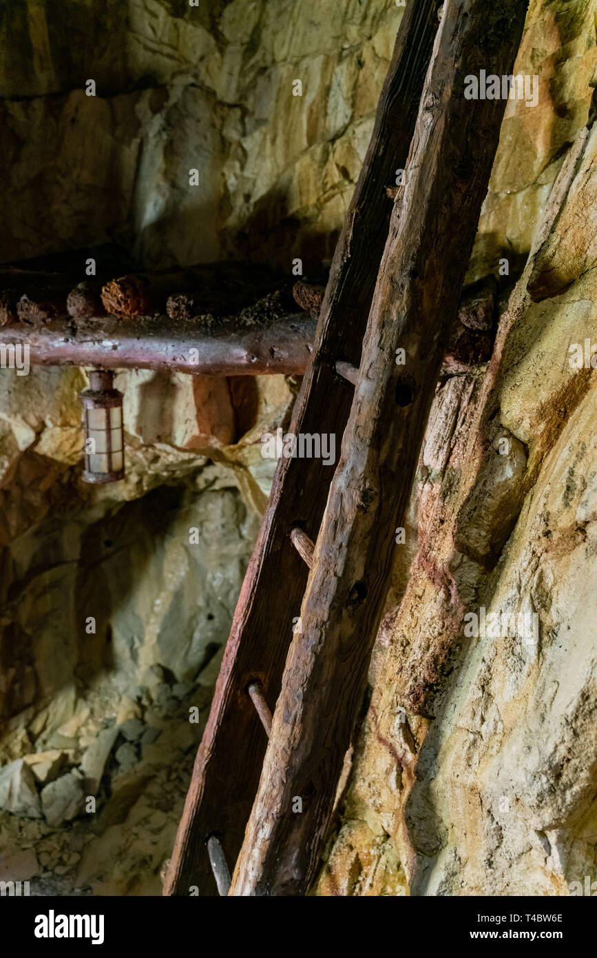 Ireland, OCT 27: Interior view of the famous Glengowla mines on OCT 27 ...
