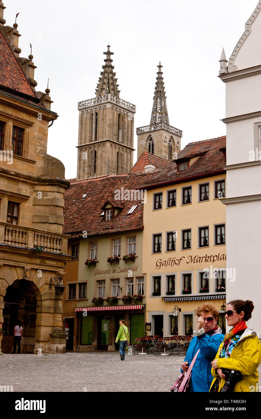 Church of St. James towers Rothenburg ob der Tauber Stock Photo - Alamy