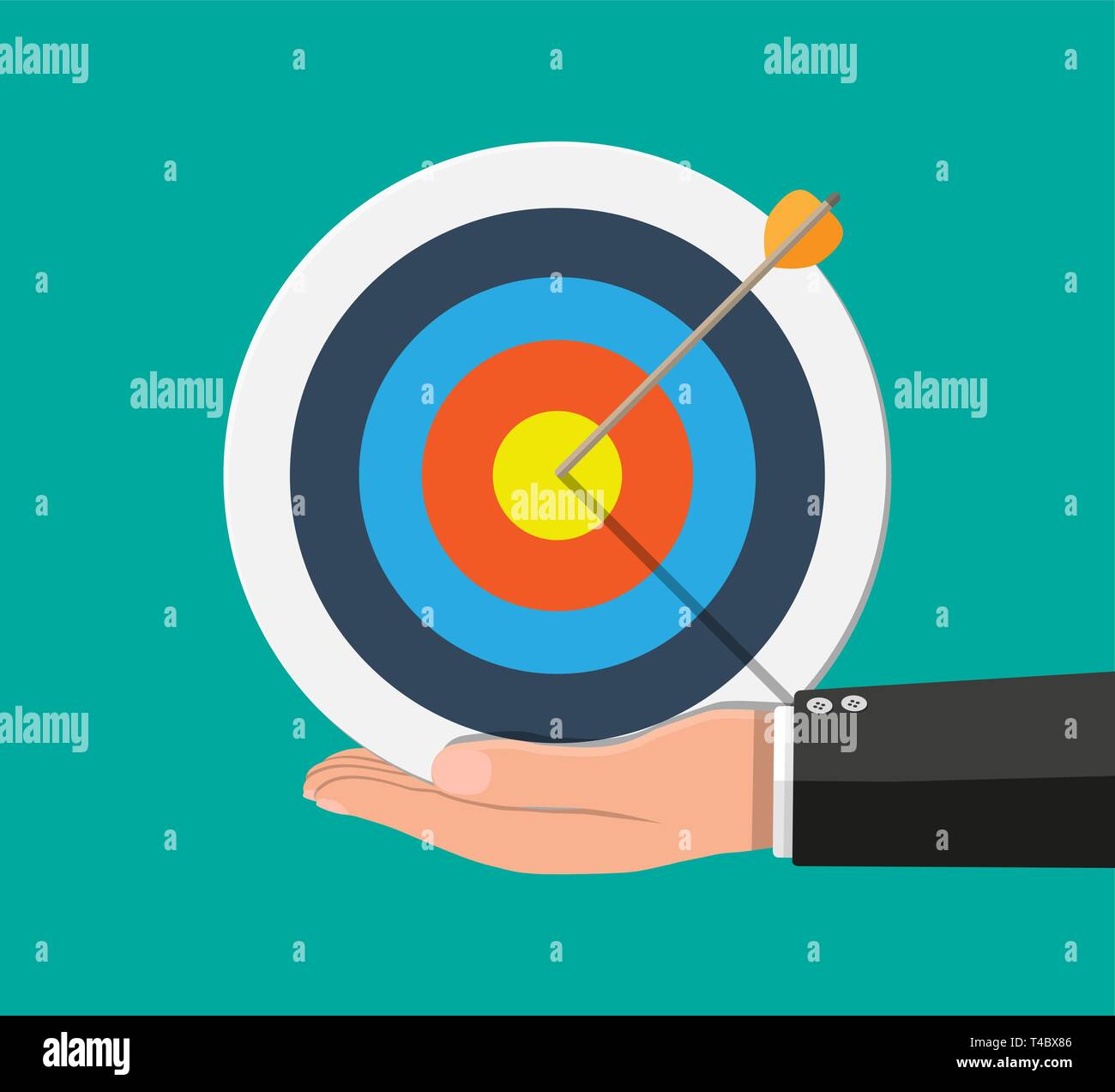 Hand of businessman hold target with arrow. Goal setting. Smart goal ...