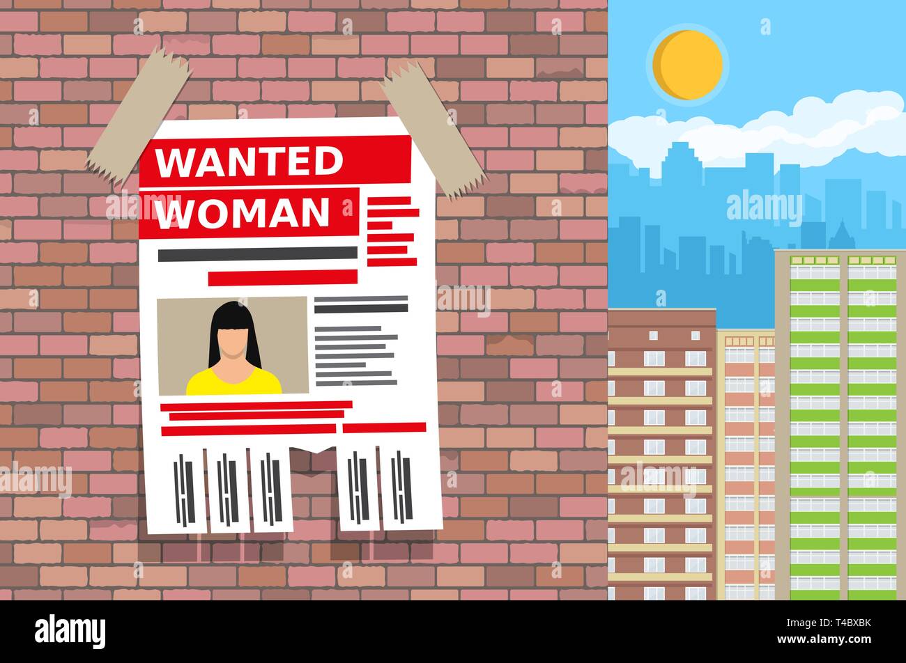 Wanted person paper poster. Missing announce. Information tear off ...