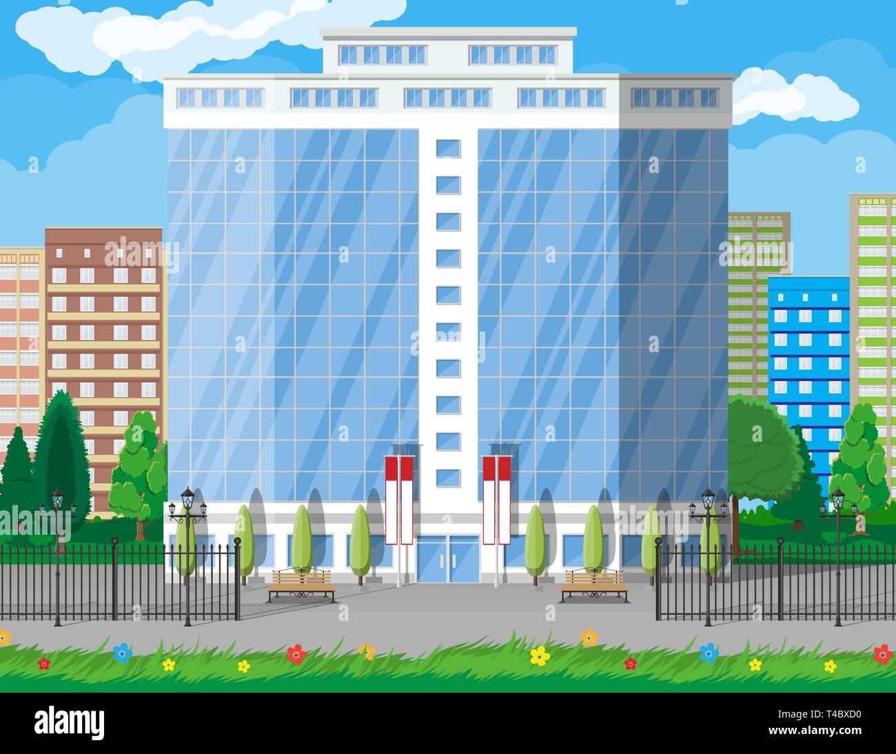 Office building exterior. Commercial building, hotel, business centre ...