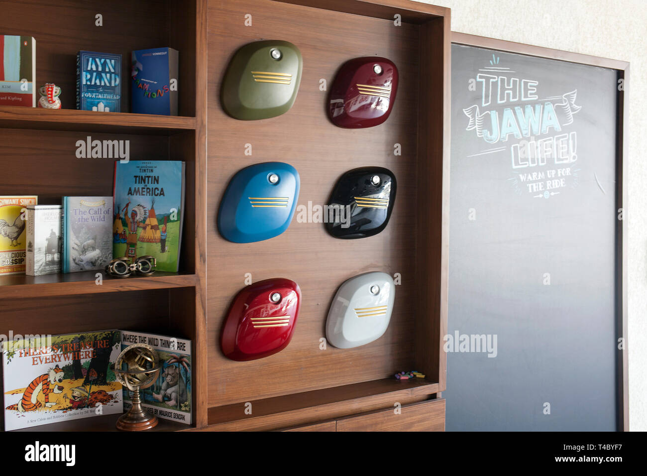 Jawa showroom in Jaipur, India on March 17, 2019. Java was founded in ...