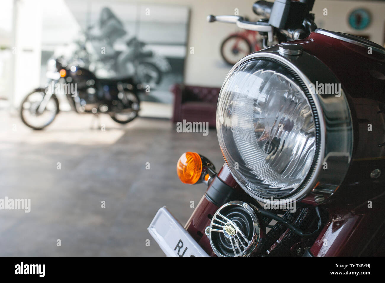 Jawa showroom in Jaipur, India on March 17, 2019. Java was founded in ...