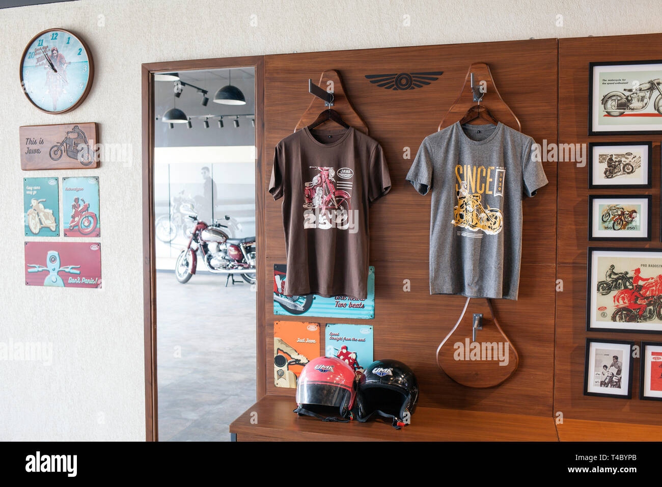 Jawa showroom in Jaipur, India on March 17, 2019. Java was founded in ...