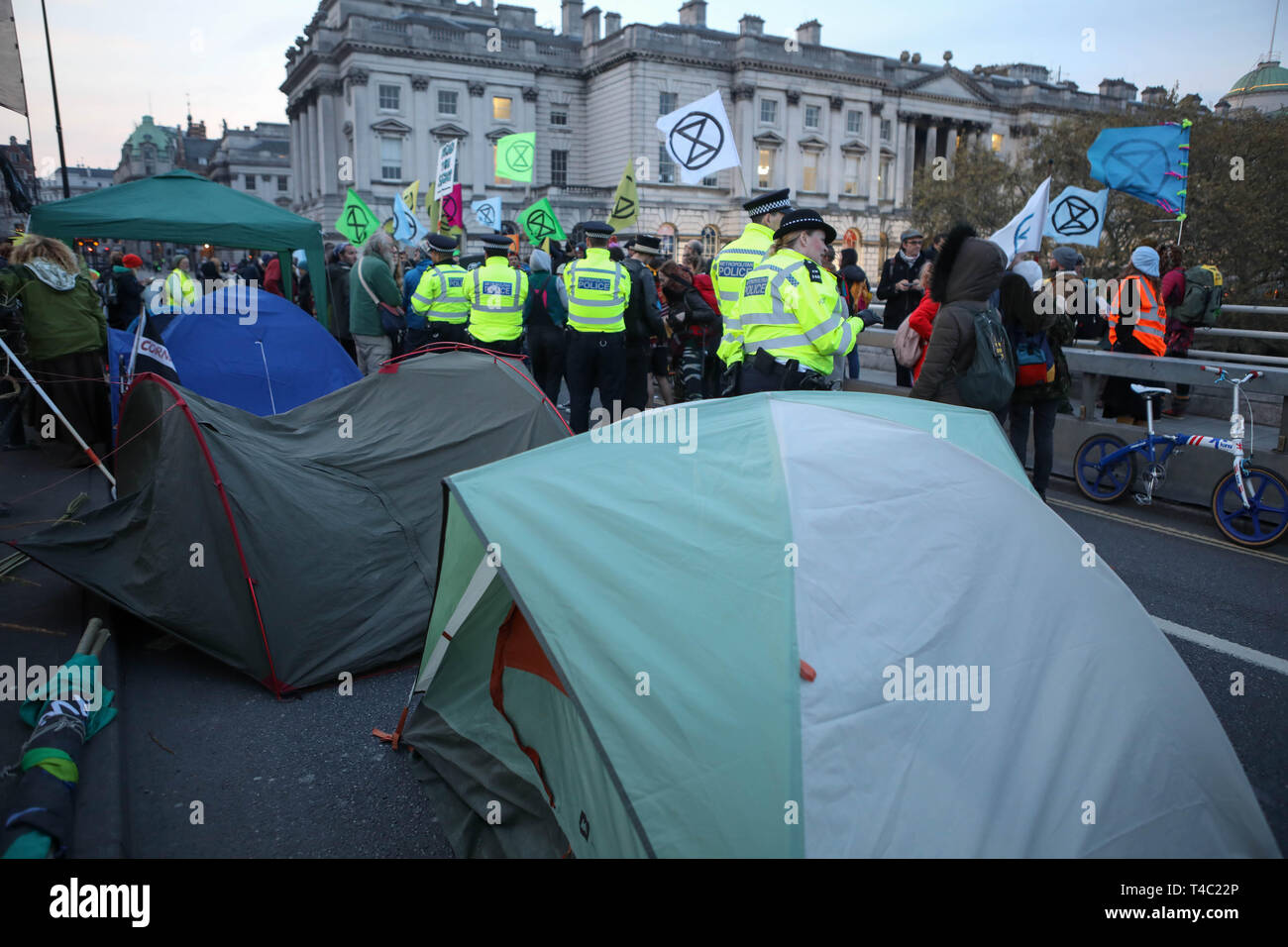 London, UK. 15th April, 2019. Waterloo Bridge, London. Environmental ...