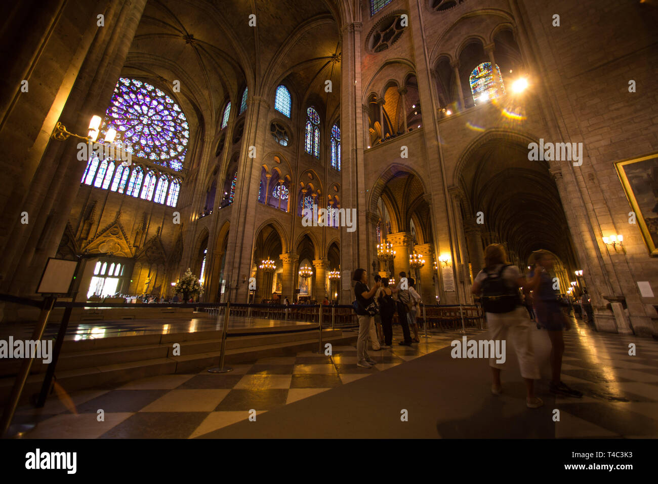 July 26, 2018 - Paris, France - Visitors enjoy the gothic architecture ...