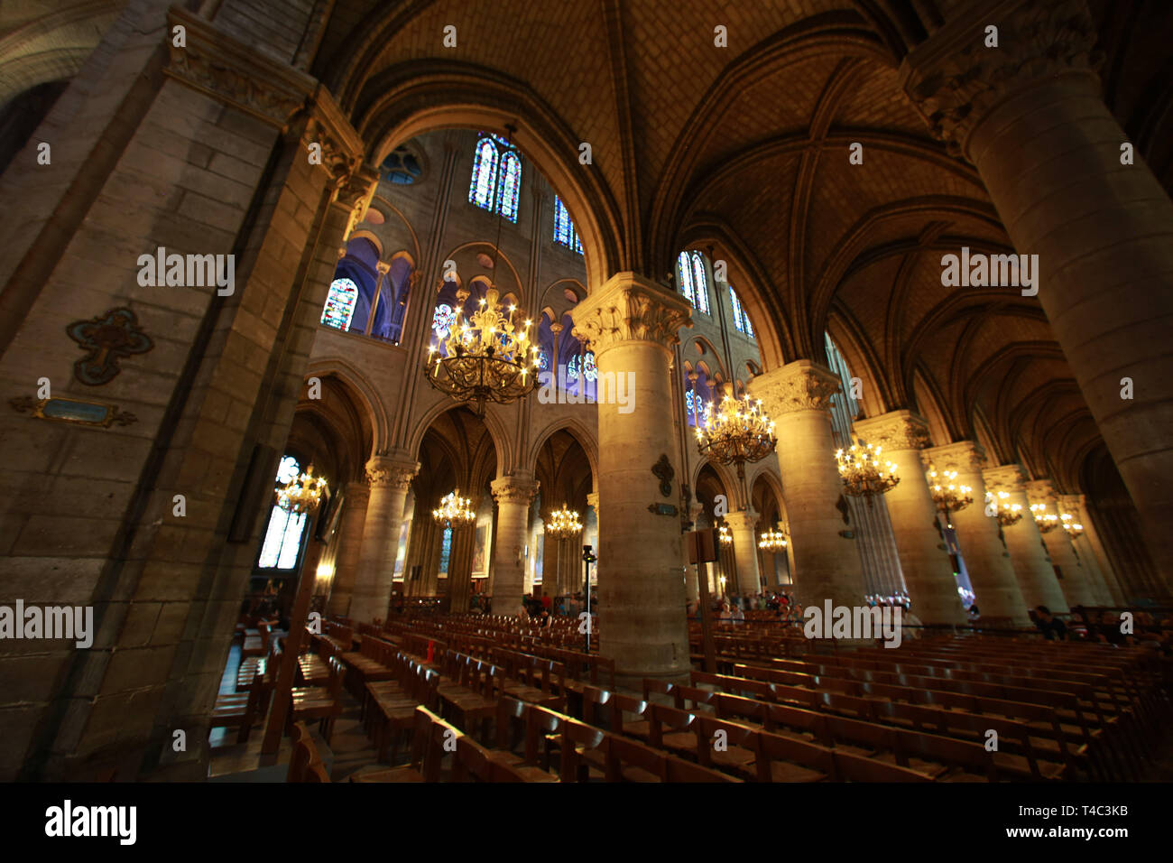 July 26, 2018 - Paris, France - Visitors enjoy the gothic architecture ...