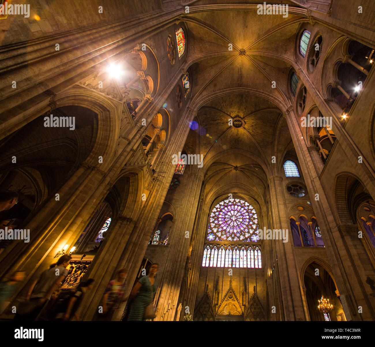 July 26, 2018 - Paris, France - Visitors enjoy the gothic architecture ...